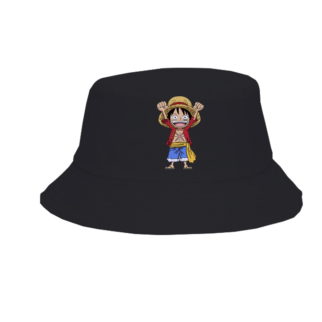 Jual Topi Bucket Hat One Piece Mugiwara Luffy Premium / Topi Bucket ...