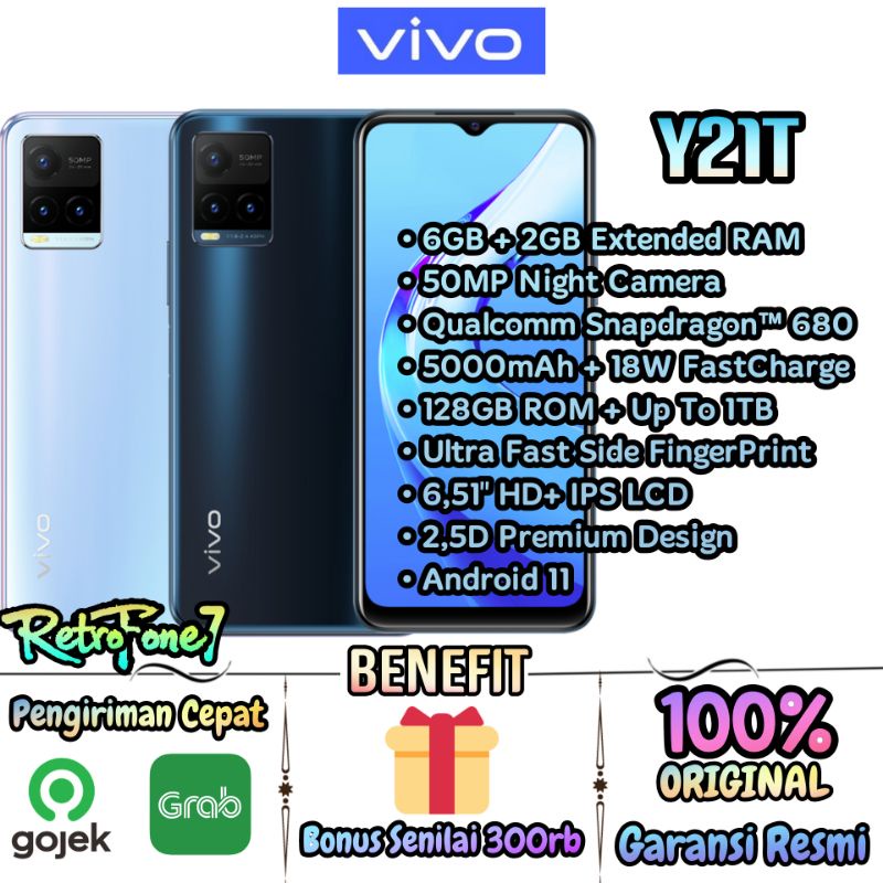 Jual Vivo Y21T - RAM 8GB - 128GB ROM - Snapdragon 680 - Kamera 50MP - Garansi Resmi | Shopee ...