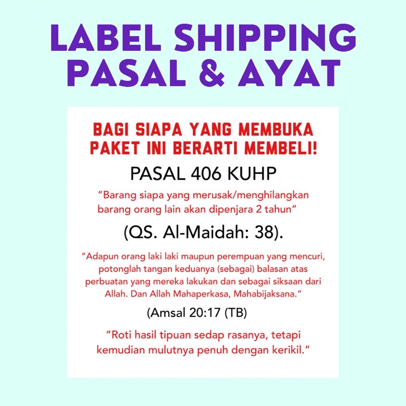 Jual label shipping jnt fragile lucu pasal & ayat untuk kurir unboxing ...