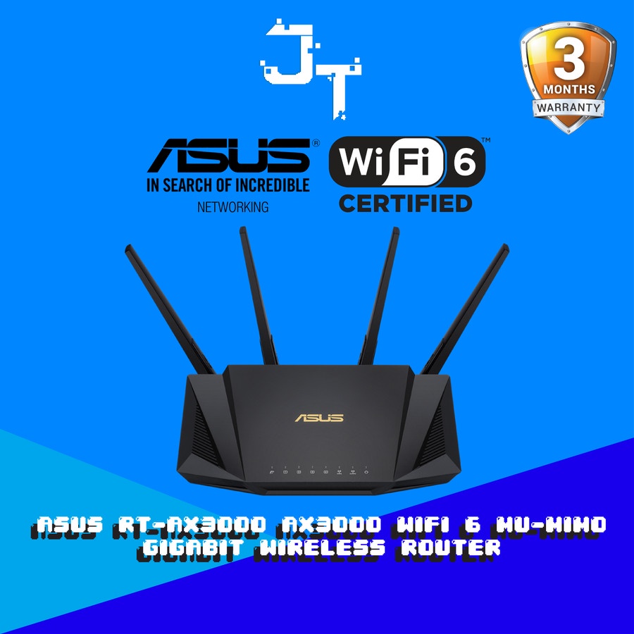 Jual ASUS RT-AX3000 AX3000 WiFi 6 MU-MIMO Gigabit Wireless Router ...