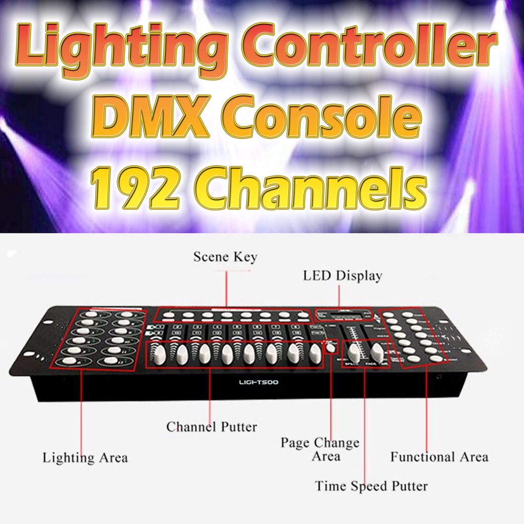 Jual SHEHDS Mixer DMX 512 Controller 192 Channels Professional Terminal ...