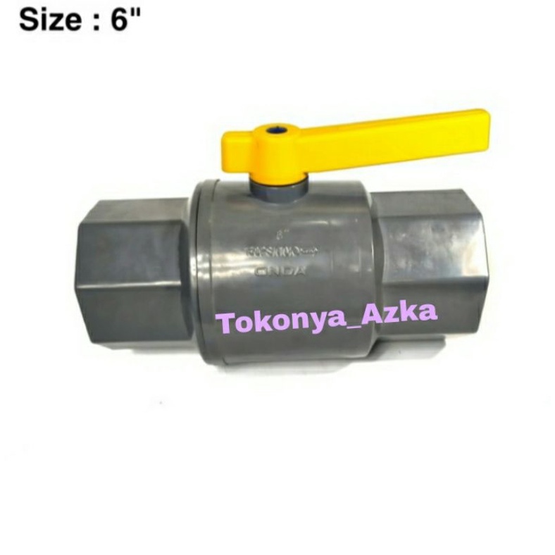 Jual Ball Valve PVCBV 6"ONDA Polos Stop Kran Plastik pvc Kuning 6 Inch ...
