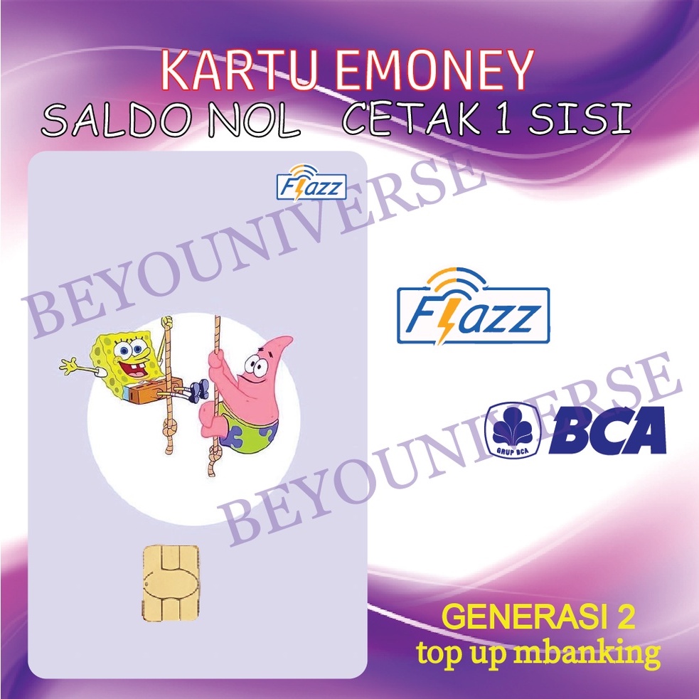 Jual Kartu FLAZZ BCA Gen 2 / Emoney Mandiri Etoll Custom Design Animasi ...