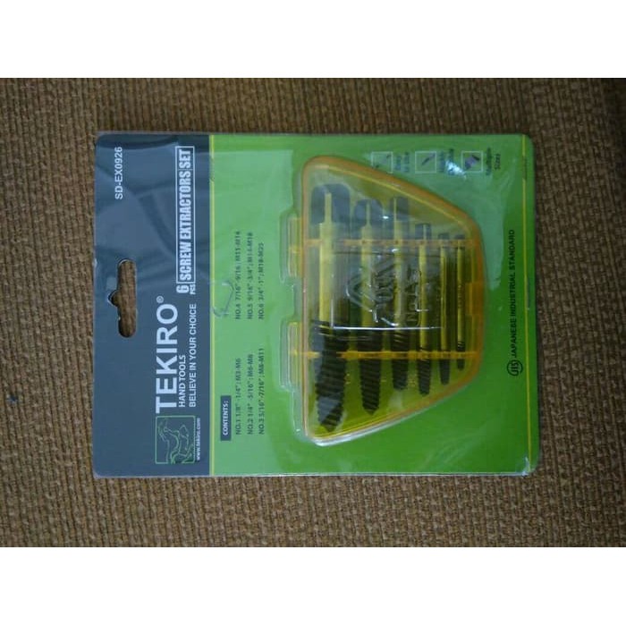 Jual TEKIRO TAP BALIK SET 6 PCS / SCREWDRIVER EXTRACTOR SET | Shopee ...