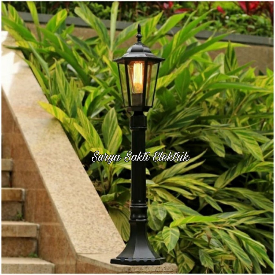 Jual LAMPU Tiang Hias TAMAN OUTDOOR indoor MINIMALIS KLASIK HITAM ...