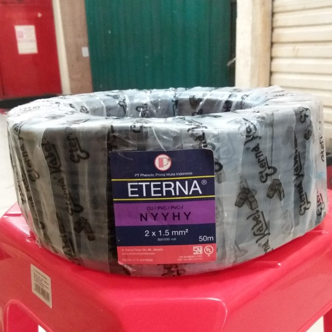 Jual Kabel ETERNA NYYHY 2X1.5 @50 Meter (Hitam Serabut) | Shopee Indonesia