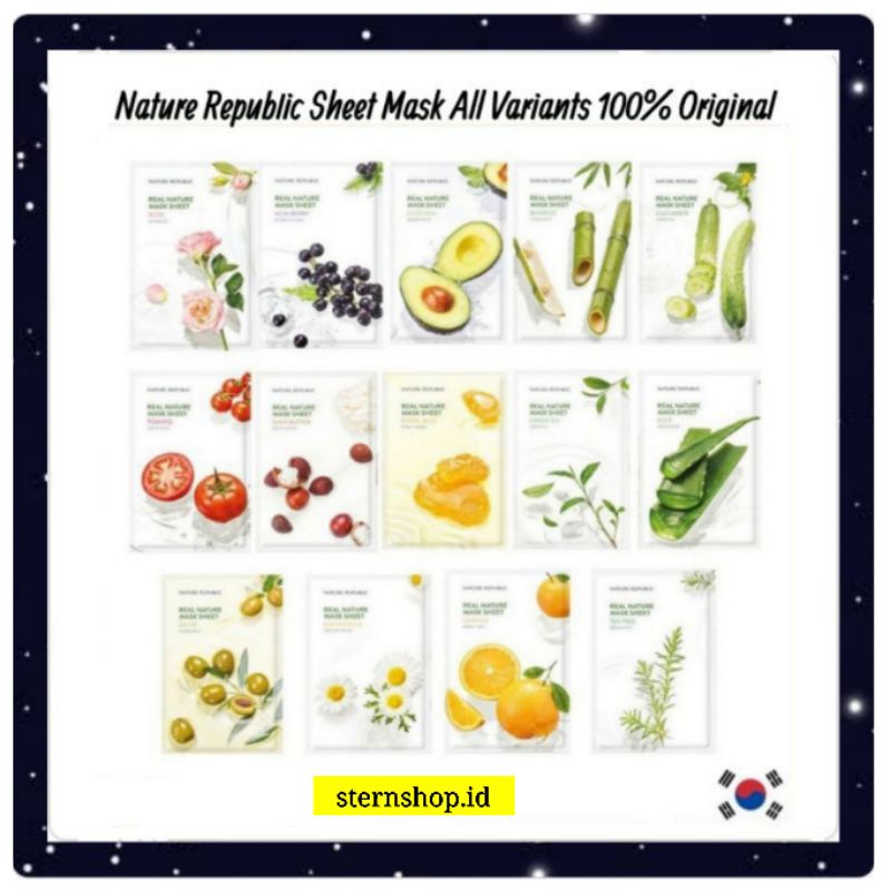 Jual NATURE REPUBLIC SHEET MASK 100% ORIGINAL | Shopee Indonesia