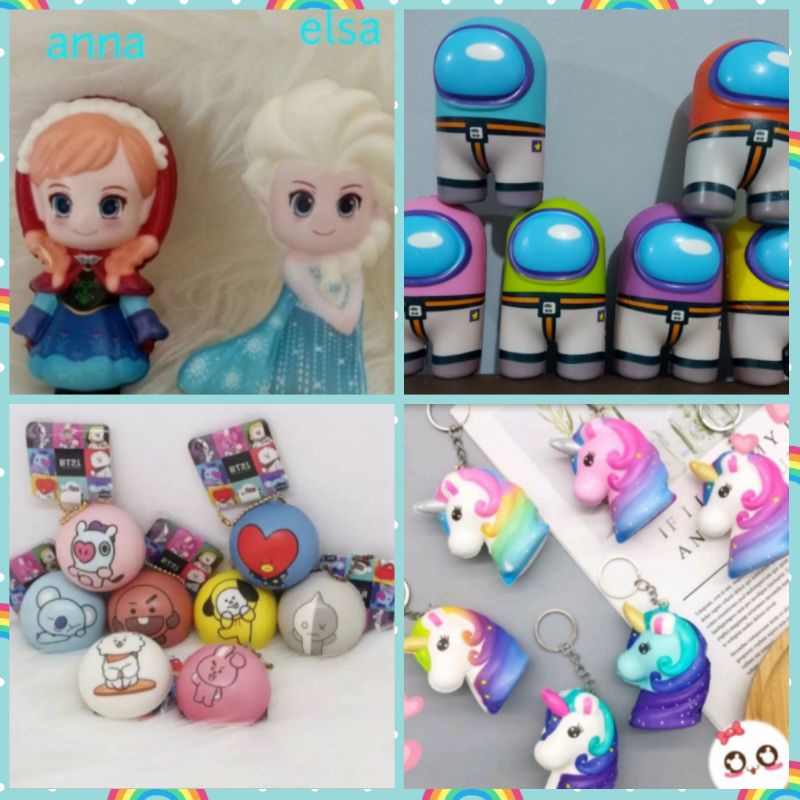 Jual Squishy kepala Unicorn / Squishy Among Us / Squishy Frozen ...