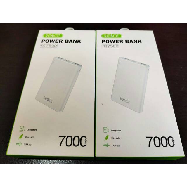 Jual POWER BANK ROBOT POWERBANK RT7500 7000MAH DUAL OUTPUT - USB C ...