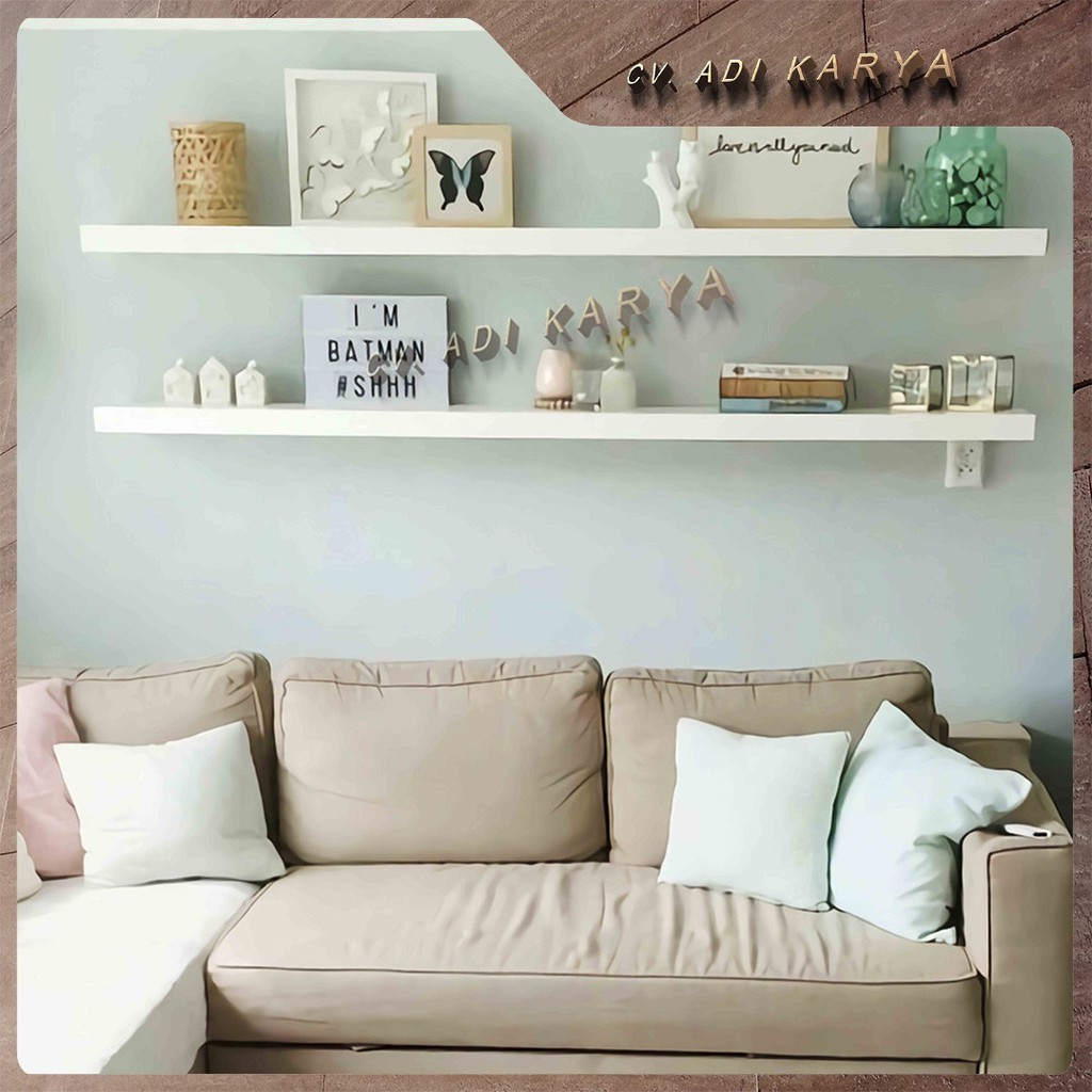Jual Rak Hiasan Dinding 120x12 cm Set 2 Buah / Rak Ambalan Dinding ...