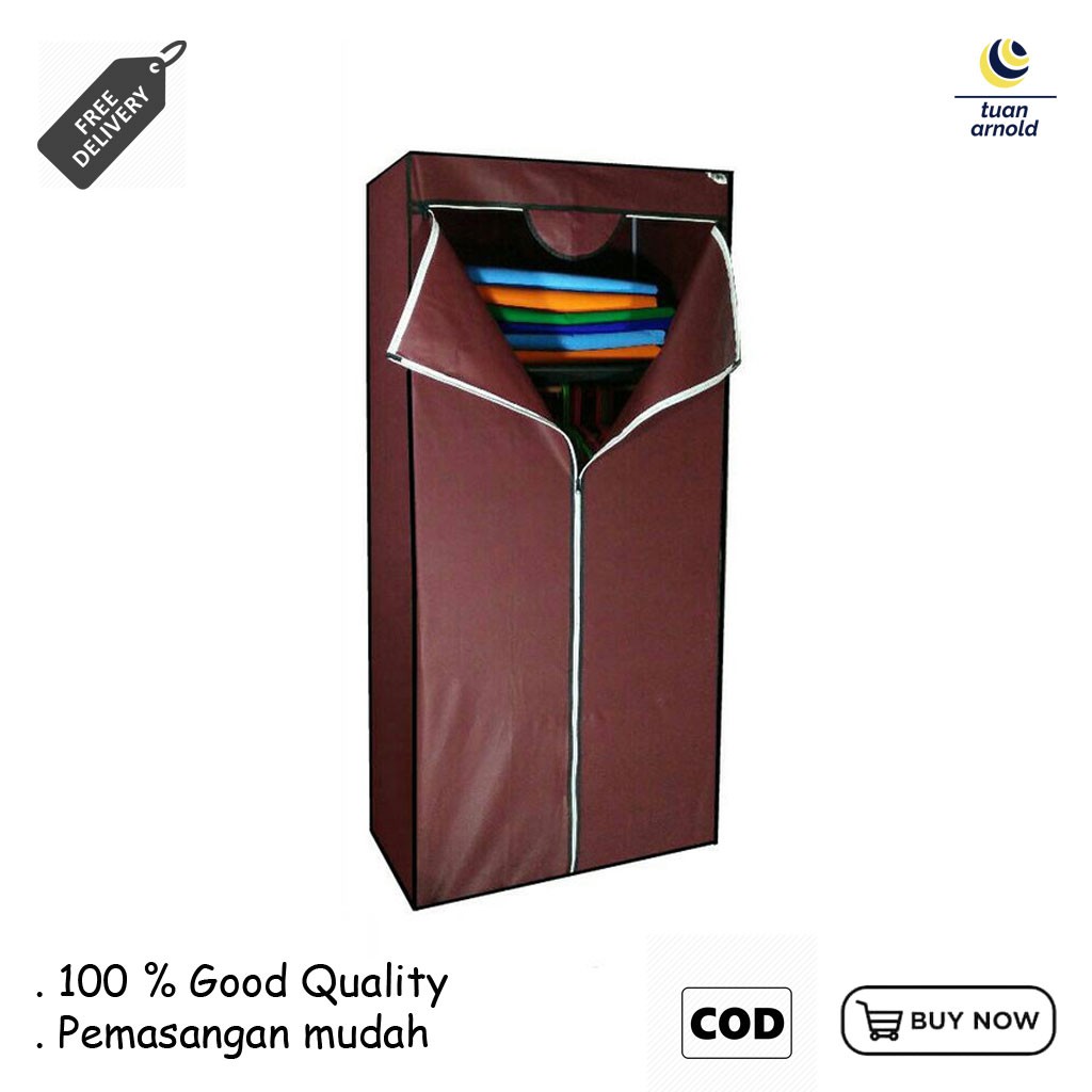 Jual Rak Portable Besi Murah Shoes Rack Resleting Serbaguna Q5W2 Lemari ...