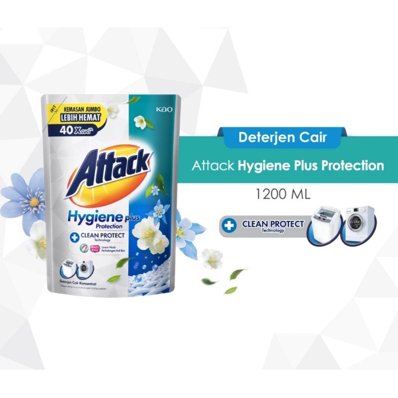 Jual ATTACK Hygiene Plus Protection Liquid Detergent 1.2L | Exp 2024 ...