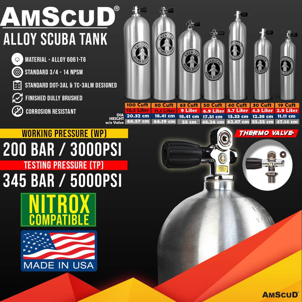 Jual Tabung SCUBA AmScuD 19 CUFT / Tabung Selam / Tabung Diving / TANK ...
