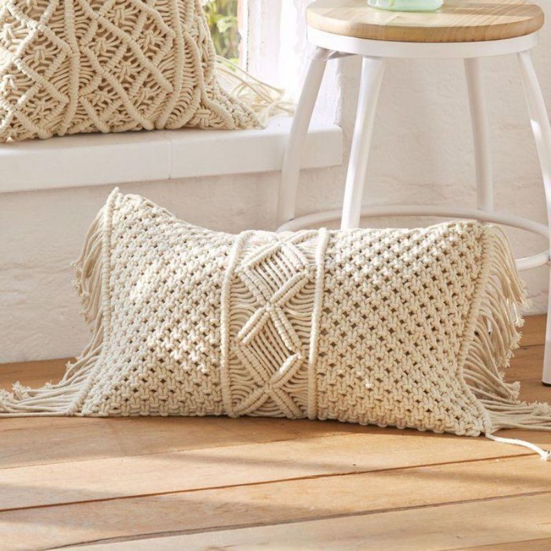 Jual Macrame cushion cover | Sarung bantal makrame 053 - 50x30cm ...
