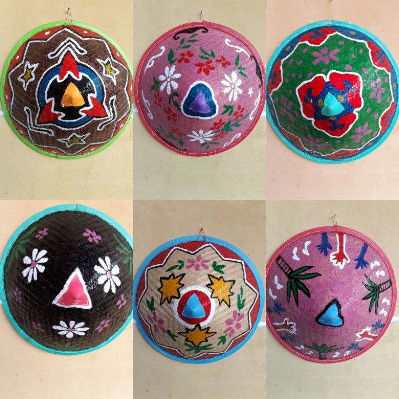 Jual Caping Anyaman Bambu Lukis Murah / Topi Caping Petani Lukis ...