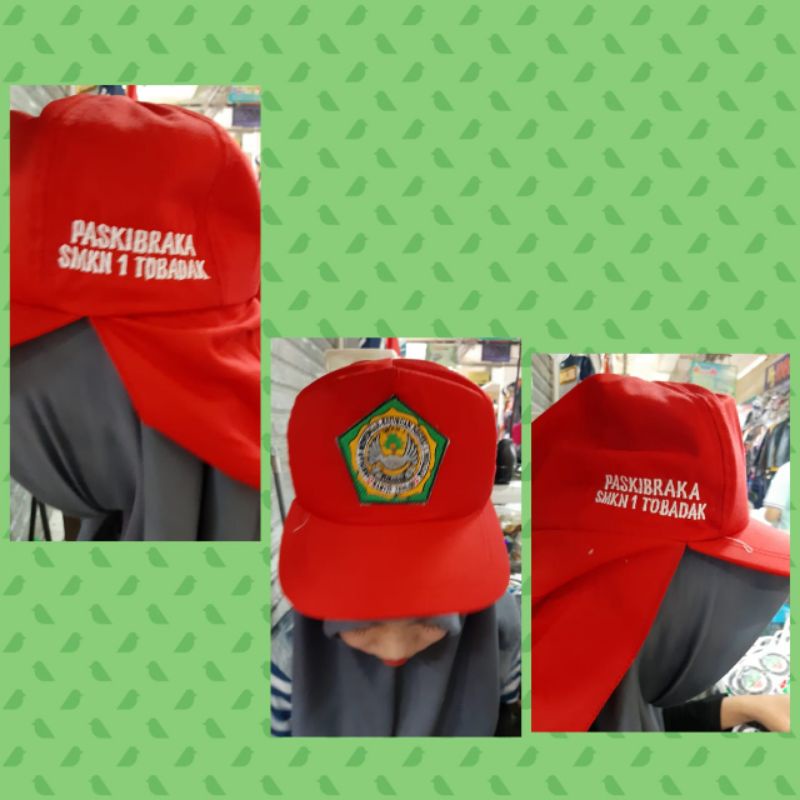 Jual topi paskibra lengkap bordir# topi paskibra custum logo sekolah ...