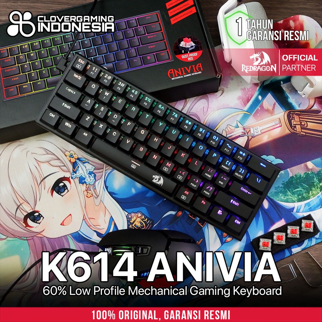 Jual Redragon K614 Anivia 60% RGB - Low Profile Mechanical Gaming ...