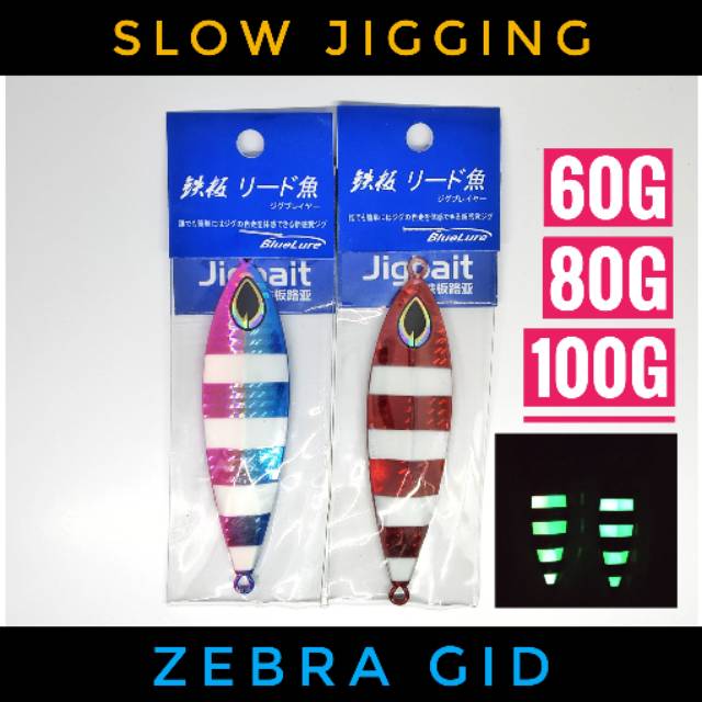 Jual Metal Jig 60g 80g 100g Slow Jigging Butterfly Slow Jig Zebra | Shopee Indonesia