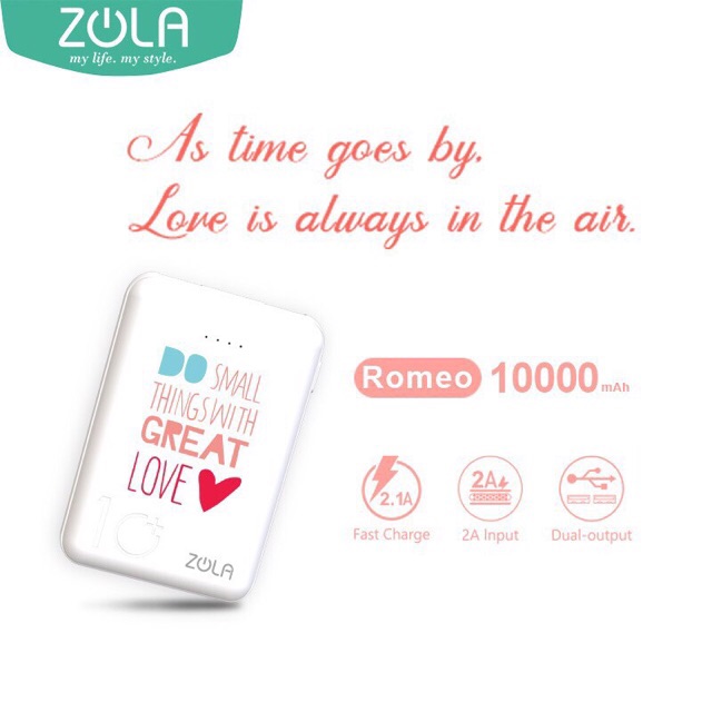 Jual Powerbank Zola Romeo Power Bank 10000 mAh 10000mAh Powerbank Mini ...