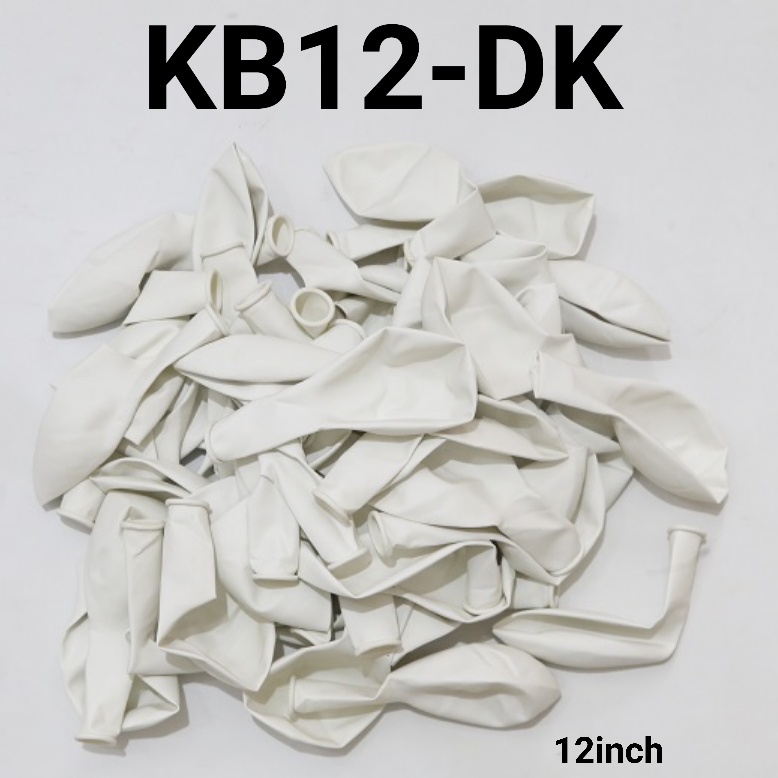 Jual KB12-DK Balon latex 12 inch 30 cm doff tebal putih white (Balon ...
