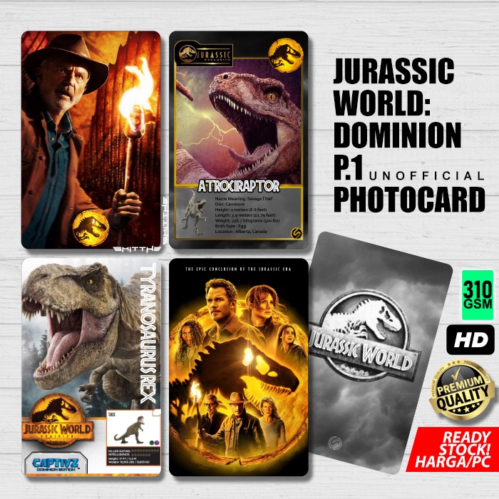 Jual Photocard Jurassic World Rebirth Dinosaurus Dominion Kartu Koleksi ...