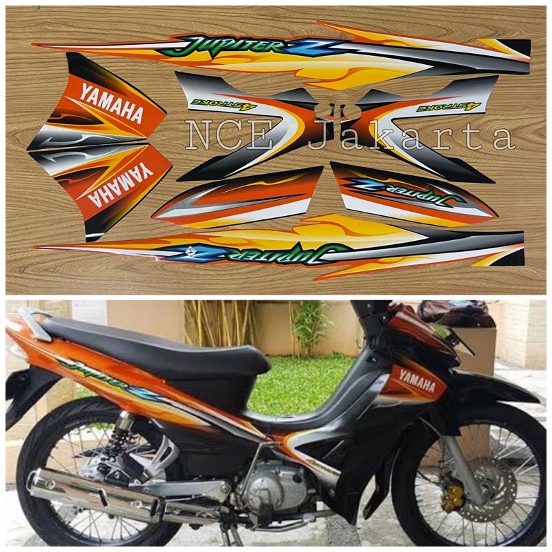 Jual STIKER STRIPING MOTOR JUPITER Z 2005 OREN HITAM ORANGE | Shopee ...