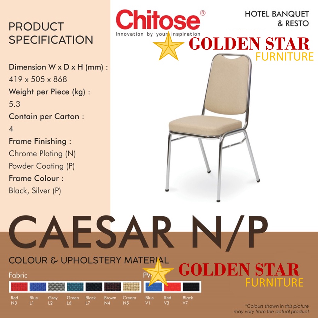 Jual Kursi Susun Chitose Caesar N Chrome / Kursi Pesta / Resto / Hotel ...