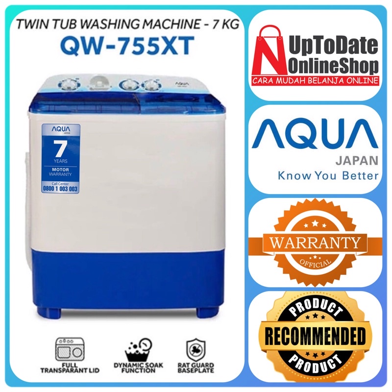Jual MESIN CUCI AQUA 2 TABUNG 7KG QW-751XT QW751XT 751XT BIG PULSATOR ...