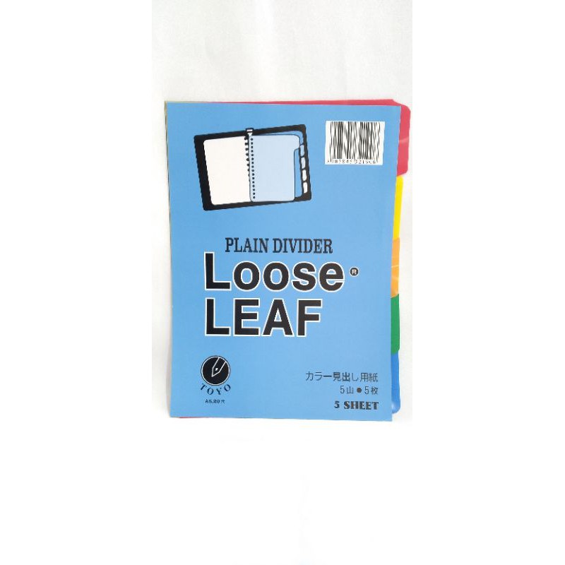 Jual INDEX LOOSE LEAF A5 5 COLOR | Shopee Indonesia