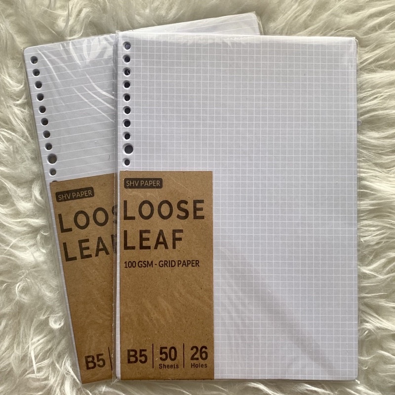 Jual [SHV] Loose Leaf B5 Whitelines 100gsm - Grid Lined (Kertas isi/ refill binder titik garis ...