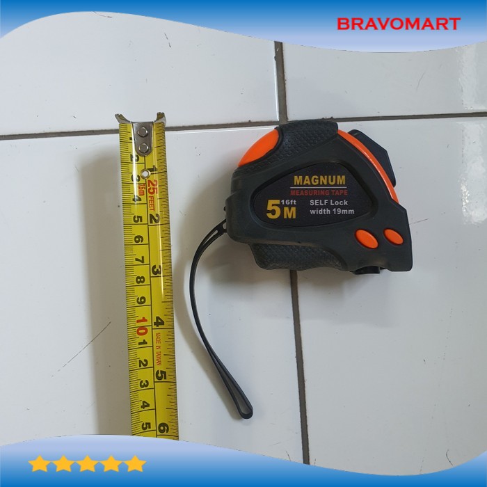 Jual Alat Ukur Meteran Measuring Tape Magnum 5M Auto Lock | Shopee ...
