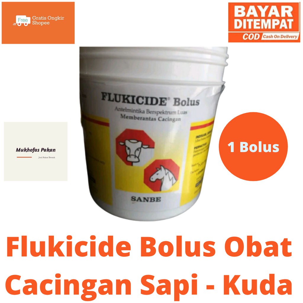 Jual Flukicide Bolus Sanbe | Obat Cacing untuk Sapi - Kuda - Kerbau (1 ...