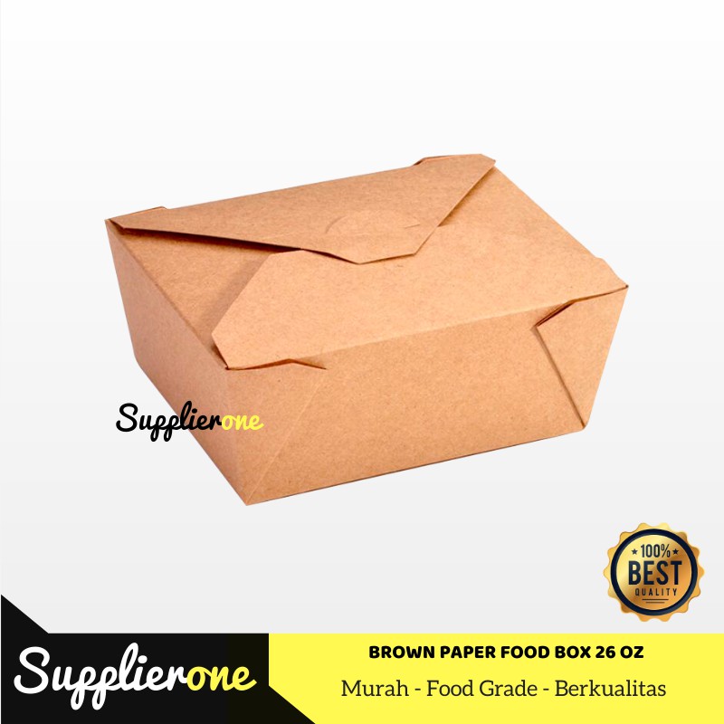 Jual Paper Food Box / Brown Paper Food Box / Kemasan makanan / Lunch ...