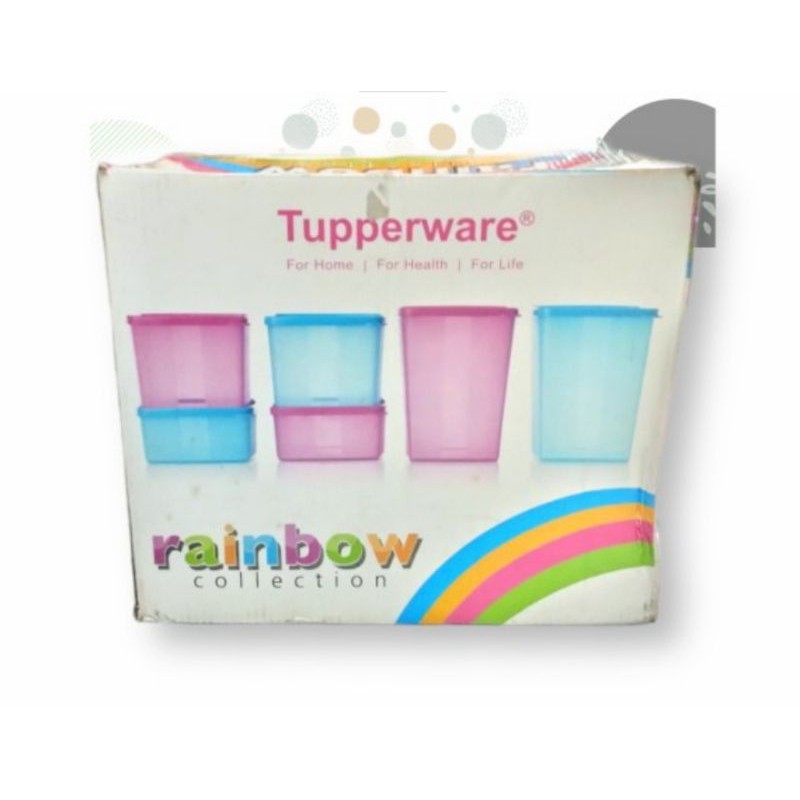 Jual TUPPERWARE RAINBOW COLLECTION SET (1SET ISI 6PCS) - PINK & BLUE ...