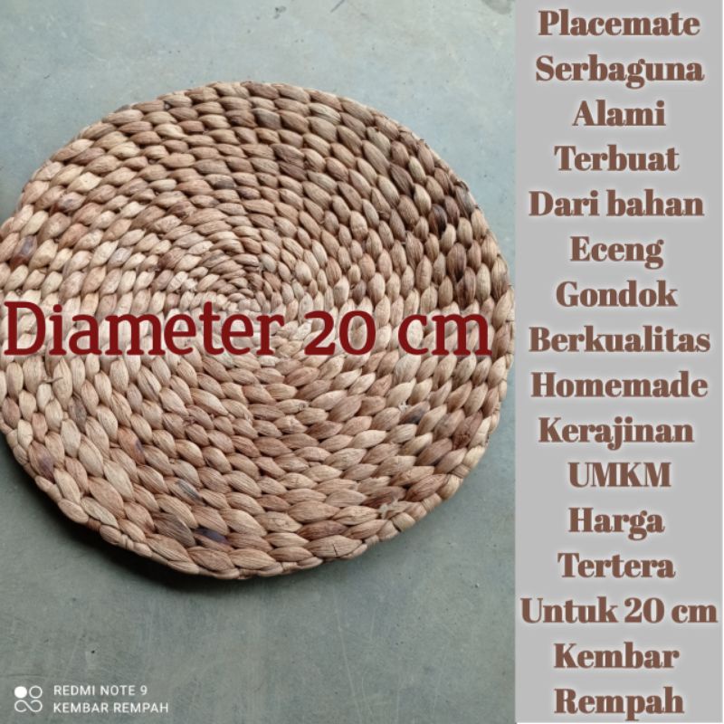 Jual alas piring placemate anyaman enceng gondok 20cm | Shopee Indonesia