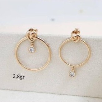 Jual Anting Mas Giwang Emas Asli Kadar 750 17K Rose Gold Perhiasan Import Itali Italy Italia ...