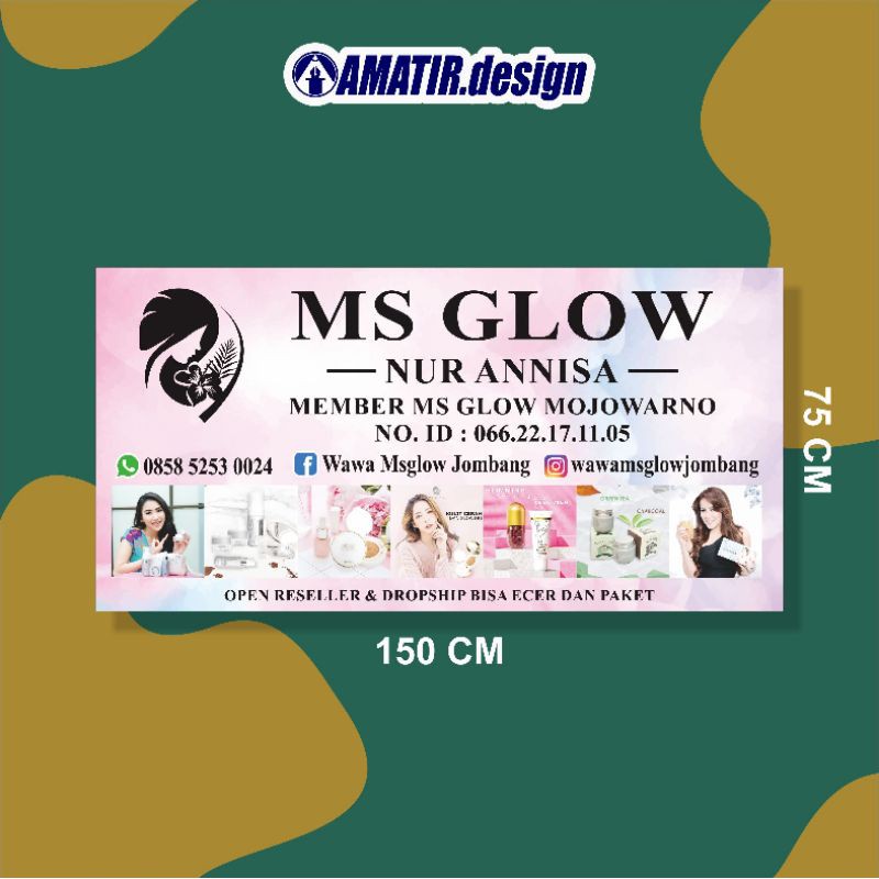 Jual BANNER MS GLOW, BANNER TOKO SKINCARE (75X150 CM) | Shopee Indonesia