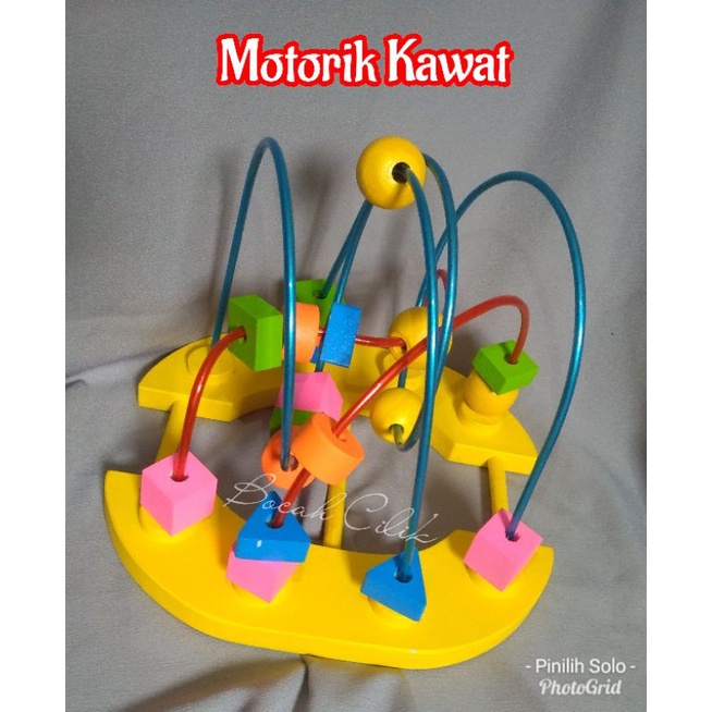 Jual alat peraga edukatif balok kayu kereta kotak pas menara donat ...