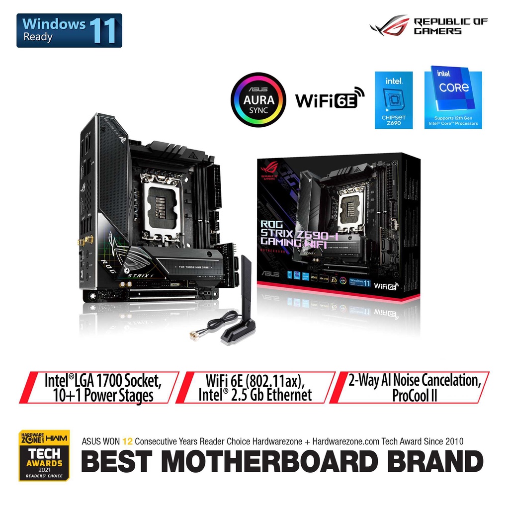 Jual ASUS ROG Strix Z690-I Gaming WiFi - Mini ITX Intel Motherboard ...
