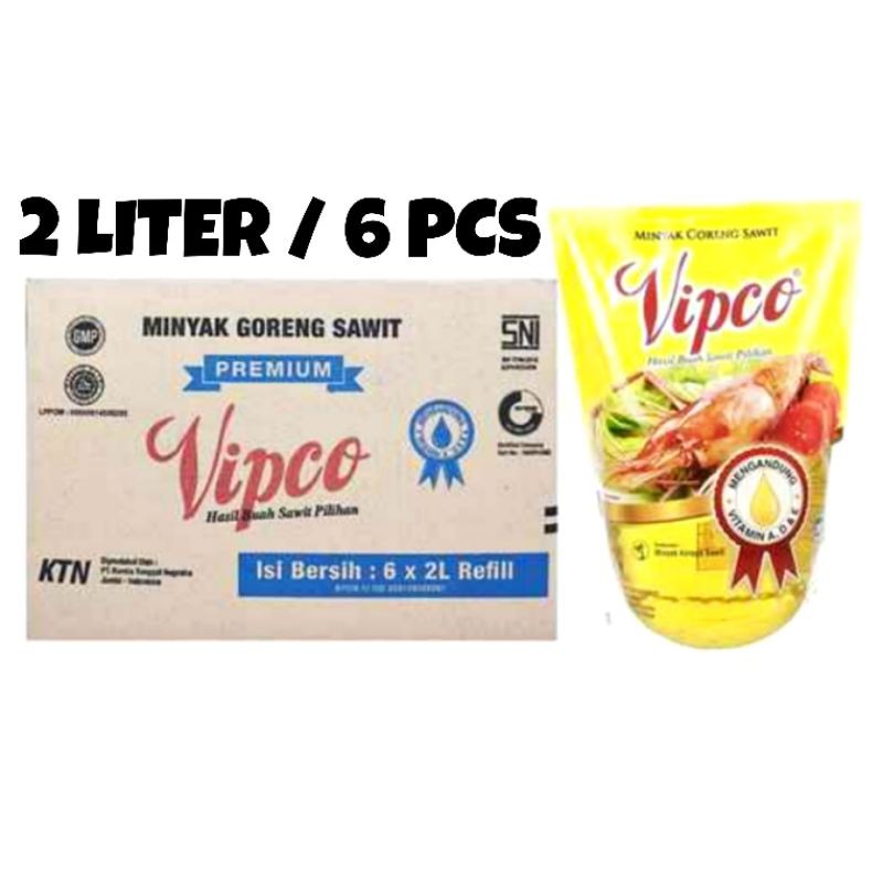 Jual Minyak Goreng VIPCO 2L EXP:2026 {2Liter/6Pcs} | Shopee Indonesia