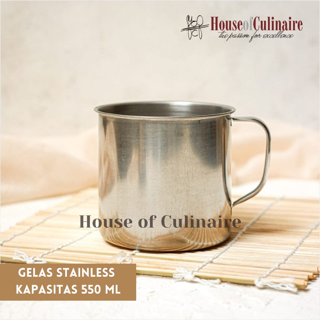Jual Gelas Cangkir Muk Mug Kopi Teh Stainless 550 ml 10 cm | Shopee ...