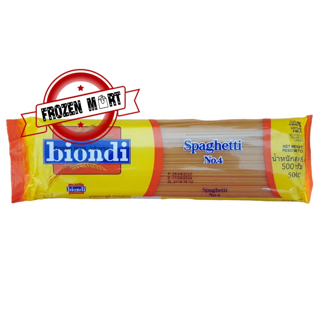 Jual Pasta BIONDI Spaghetti No.04 500Gr | Shopee Indonesia