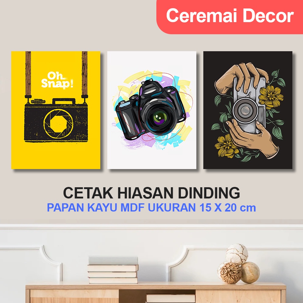 Jual CM DECOR - POSTER KAMERA AESTETIK FOTOGRAFI WALL DECOR KAYU ...