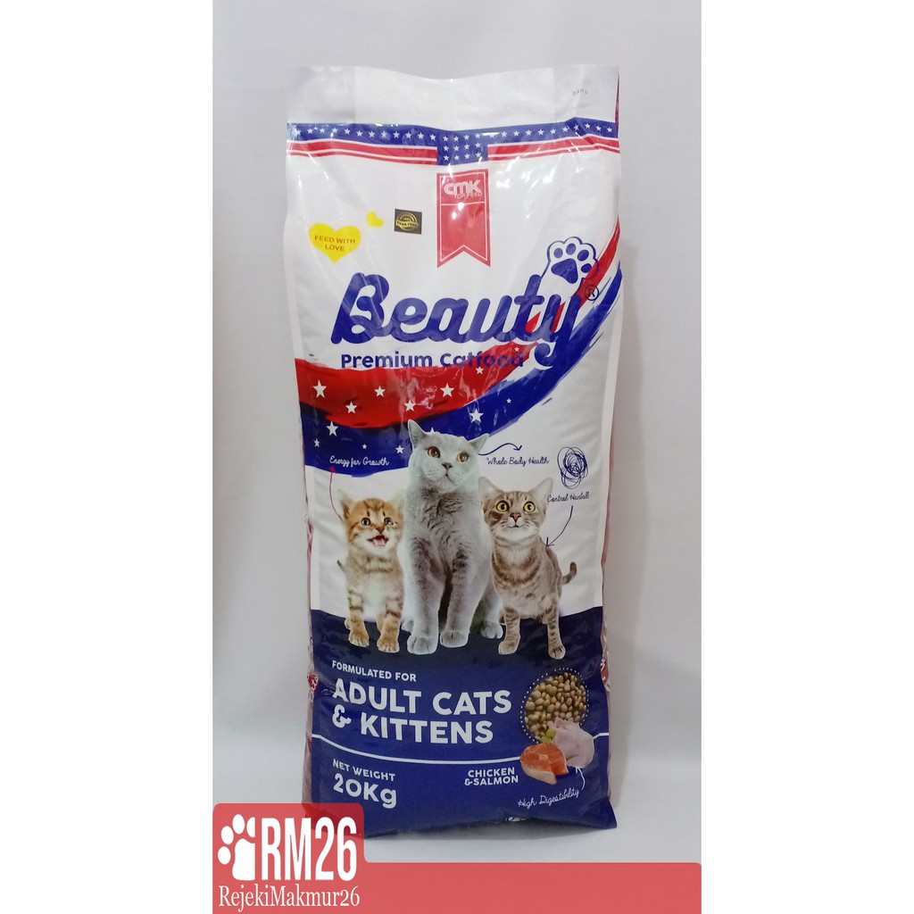 Jual Cat Food Makanan Kucing Beauty Premium Kitten & Adult Cats 20 Kg ...