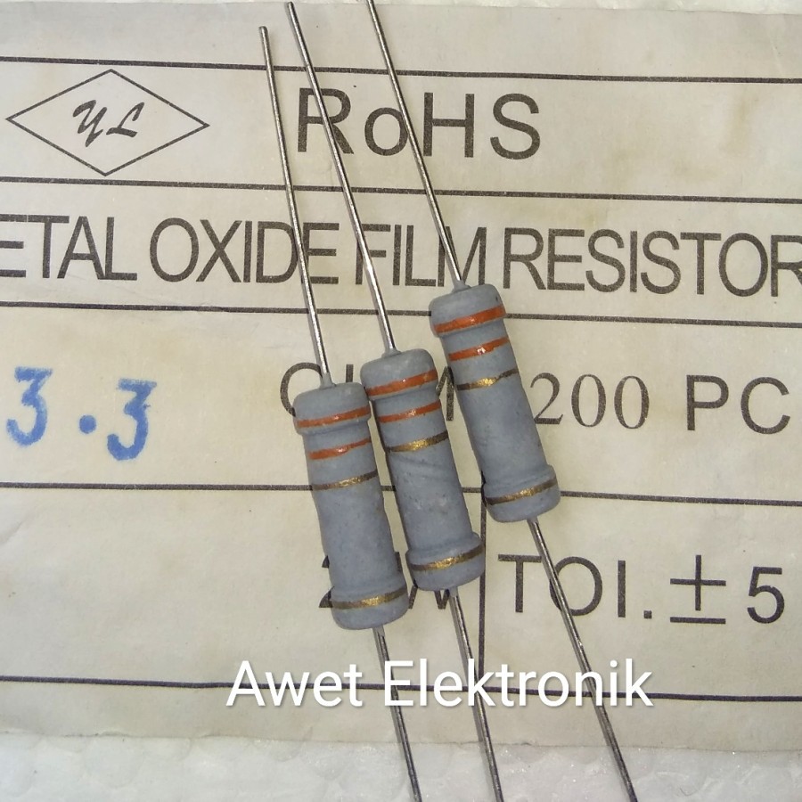 Jual resistor 3r3 2w resistor 3.3 ohm 2 watt resistor 3R3 ohm | Shopee ...