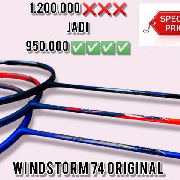 Jual RAKET LI-NING WINDSTORM 74 ORIGINAL | Shopee Indonesia