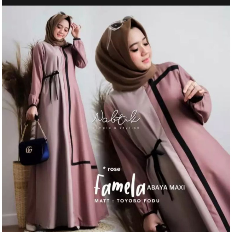 Jual Baju Gamis Wanita Gamis Sleting Busui Gamis Kombinasi Warna Gamis Famela. | Shopee Indonesia