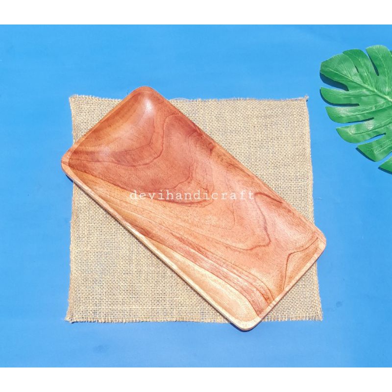 Jual piring kayu/piring saji/piring sushi/piring persegi kayu mahoni 15 ...
