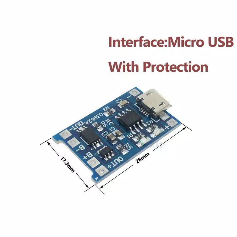 Jual Modul Charger Baterai Lithium Tipe Micro/Mini Usb 5v 1a 18650 ...