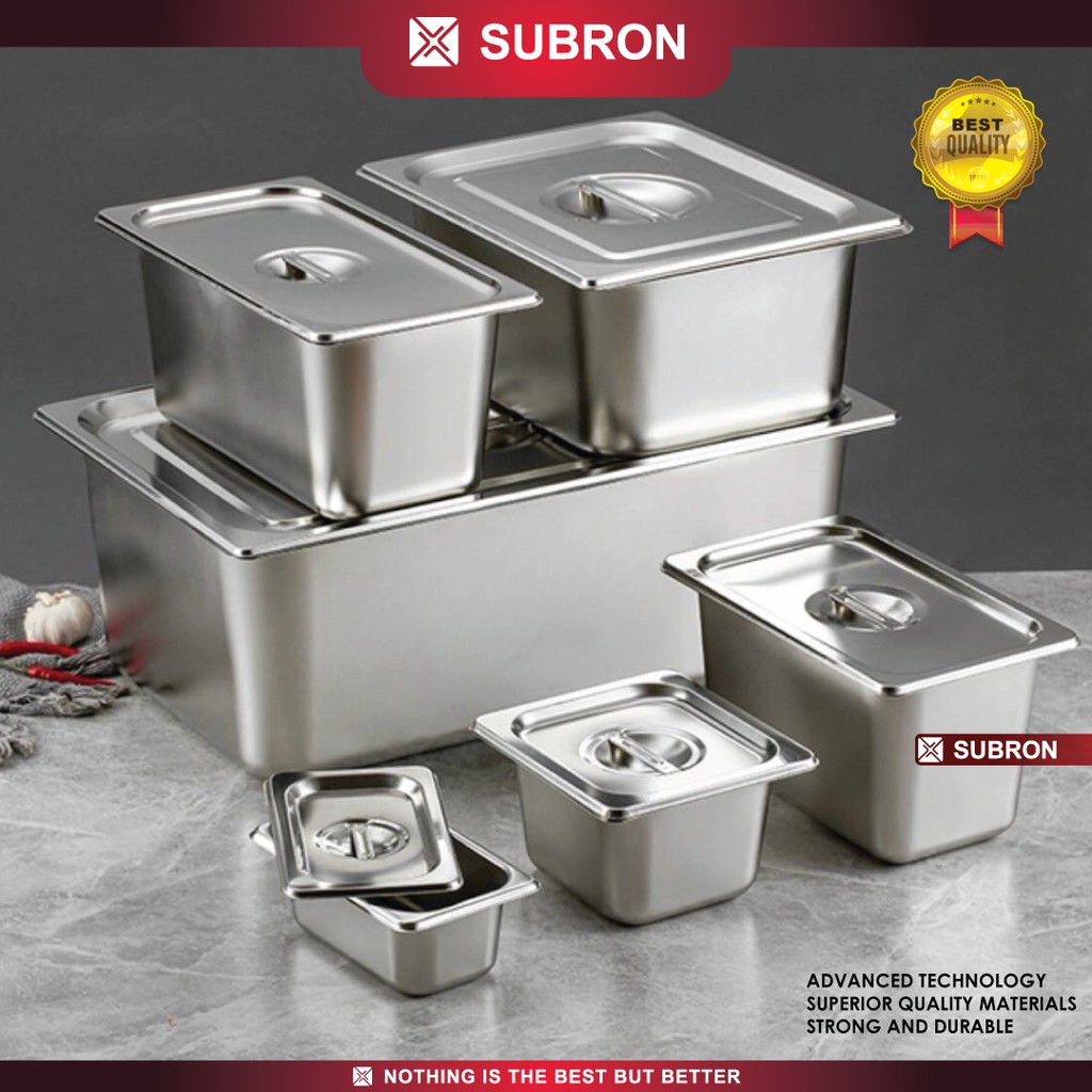 Jual SUBRON Gastronom Food Pan 1/2/10 Ke Dalam 10cm Wadah Penyimpan 12100 Stainless Steel ...
